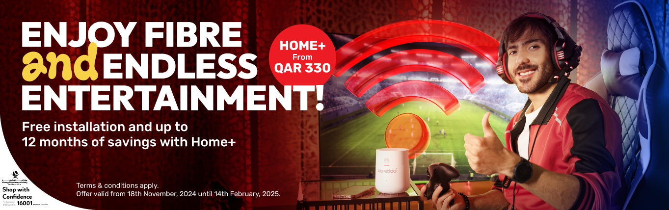 Home+ Internet Packages | Fast Home Wifi | Ooredoo Qatar